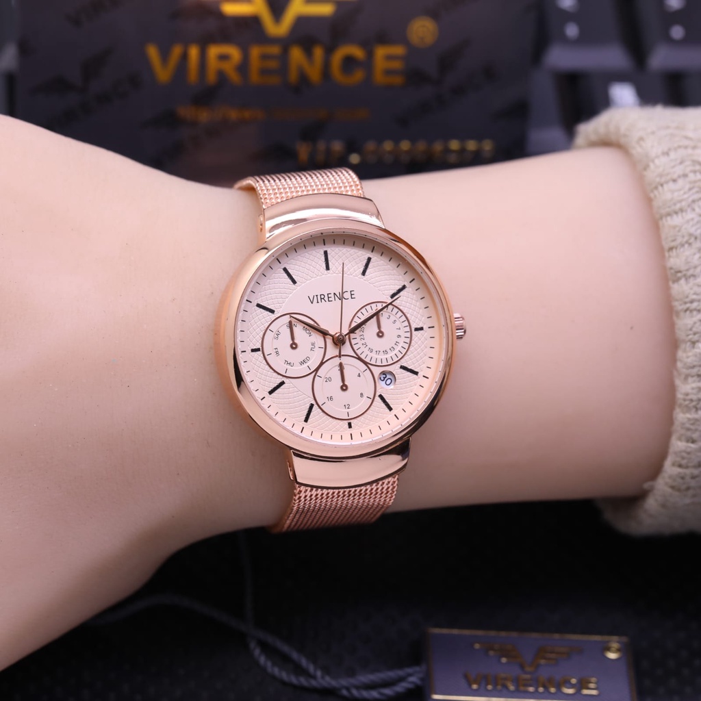 Virence ของแท้ นาฬิกาข้อมือ สายโซ่ หรูหรา แฟชั่นเรียบง่าย สําหรับ ...