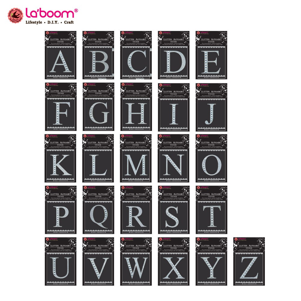 Laboom (ลาบูม) สติ๊กเกอร์ ตัวอักษร กลิทเทอร์ รหัส LST26 - sakuraproductsth - ThaiPick