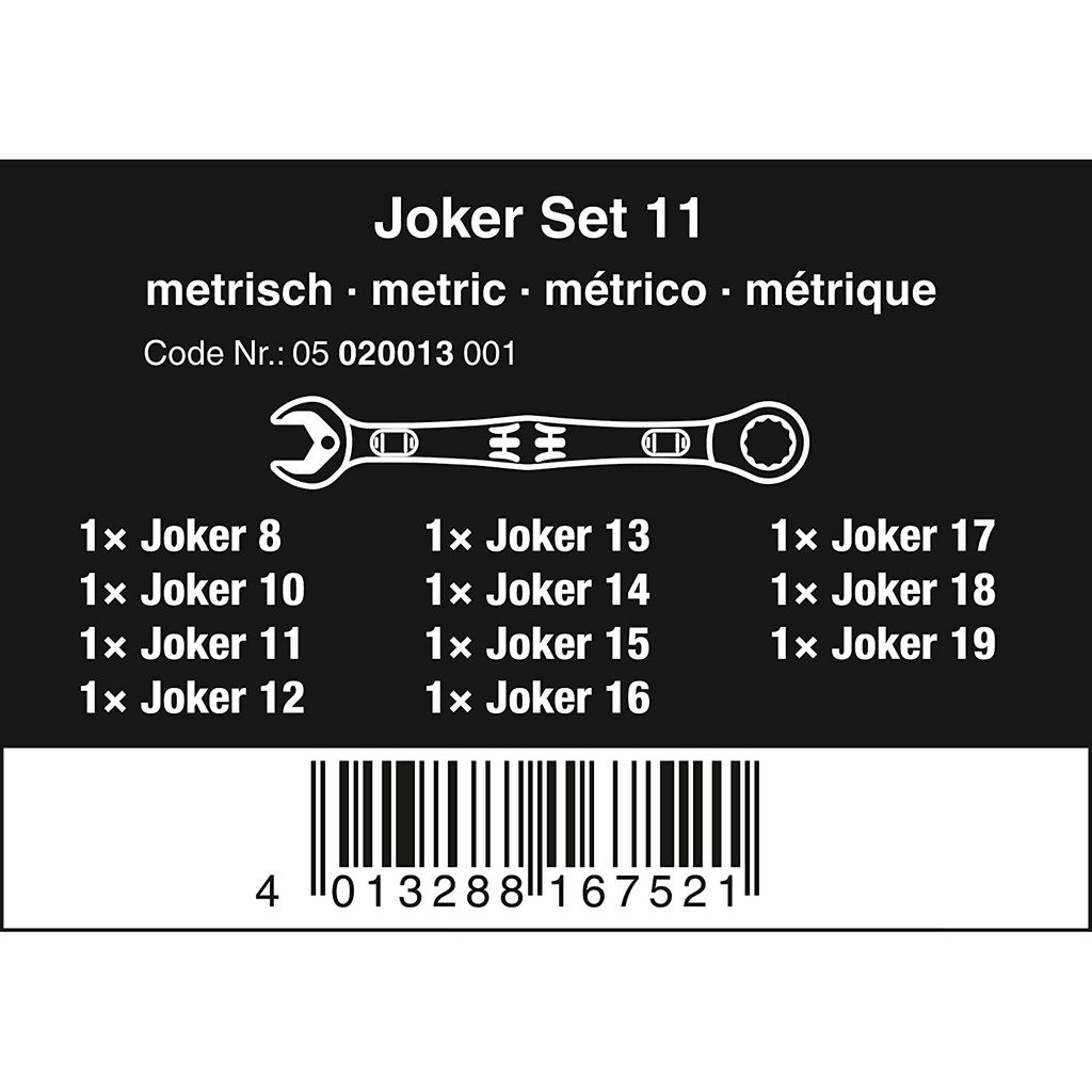 Wera 6000 Joker 11 Set 1 Set of ratcheting combination wrenches - hh ...