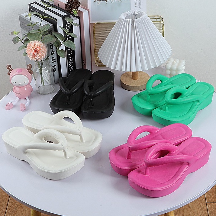 SHO รองเท้าเสริมส้น รองเท้าแตะ รองเท้าหูหนีบ วัสดุ EVA สีสวย พร้อมส่ง - bbboyy - ThaiPick