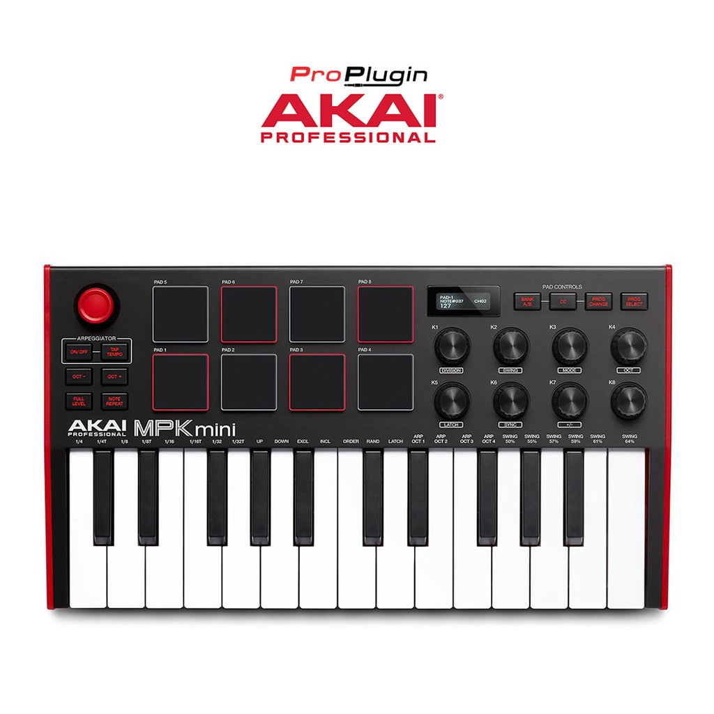 AKAI MPK Mini Mk3 มิดี้คอนโทรลเลอร์ รุ่นใหม่ล่าสุด 25 Key MIDI Keyboard ...