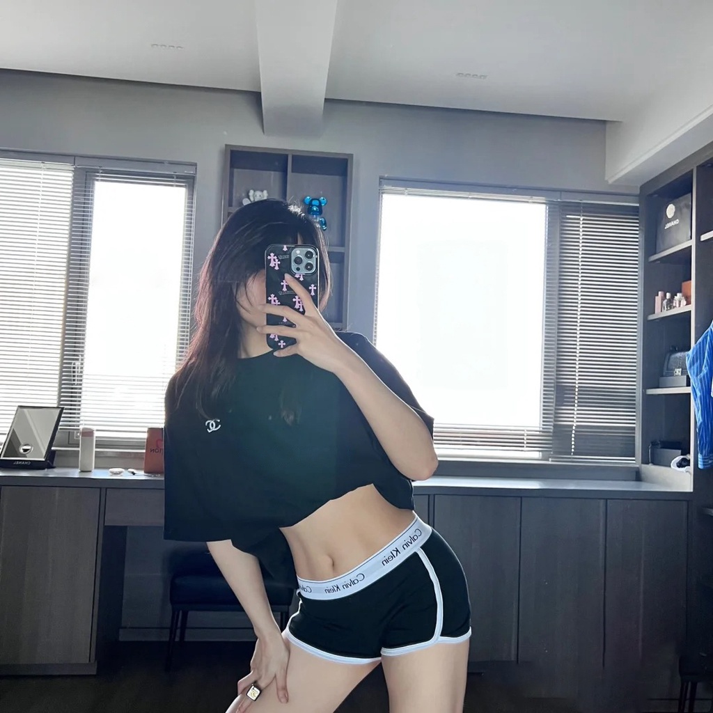 CK Womens Shorts กางเกงขาสั้นกีฬา กางเกงสั้นสตรี ผ้าฝ้ายแท้ แพ็คมา2ชิ้น ...