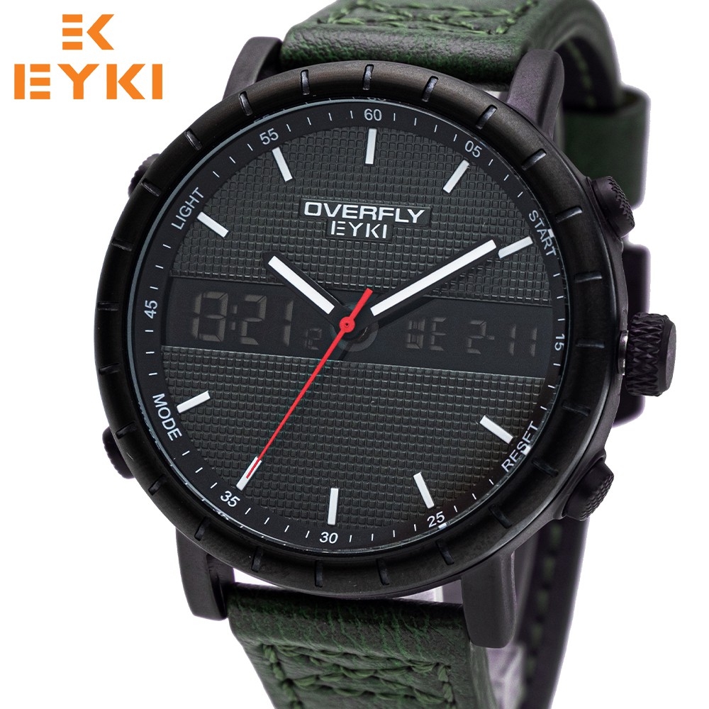 OVERFLY EYKI โอเวอร์ฟาย อิกิ นาฬิกาข้อมือผู้ชาย 2ระบบ ดิจิตอลและเข็ม ...