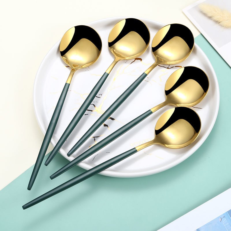 สินค้าใหม่ขายร้อน Spot shipping Nordic tableware ins ลมคู่ช้อนสแตนเลส ...