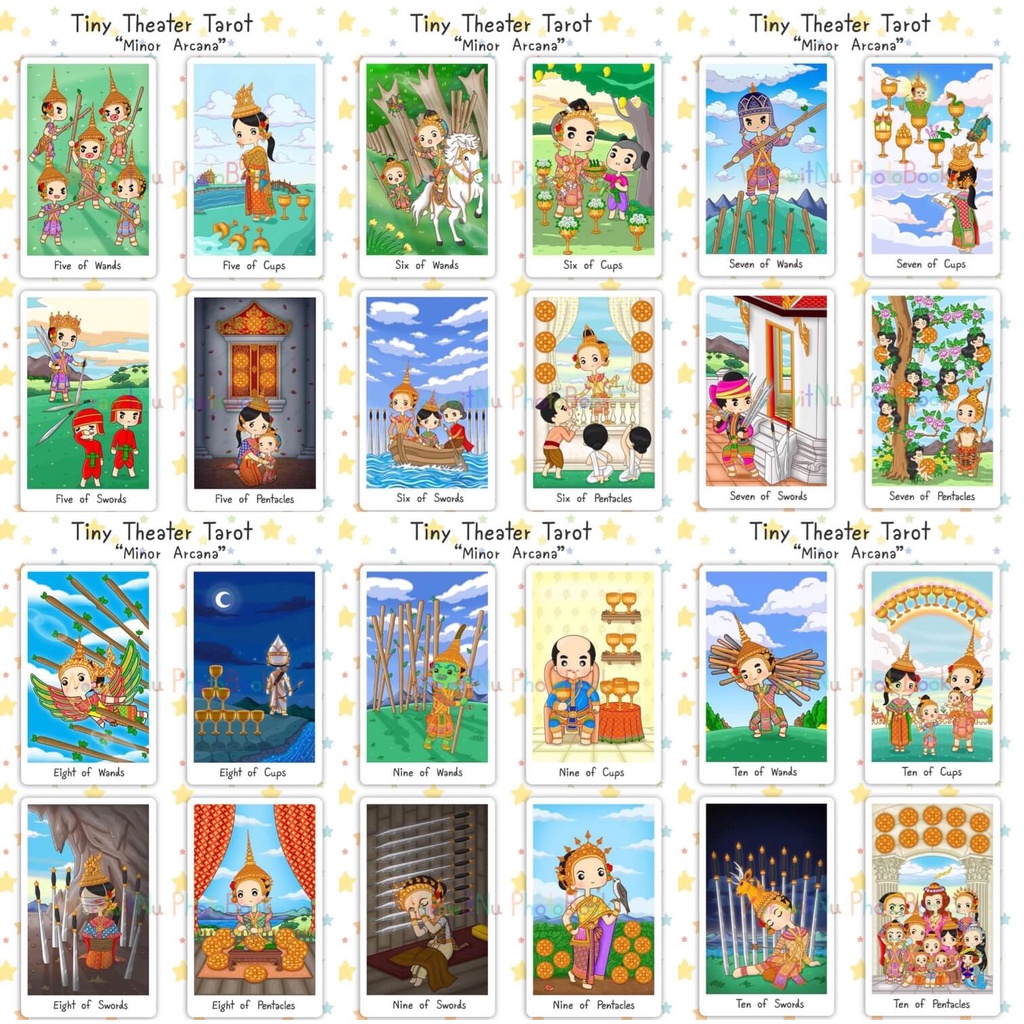 Tiny Theatre Tarot Khon Tarotไพ่ทาโรต์ โขน ละครไทย ไพ่ทาโร่ไทย ของแท้ ไพ่ยิปซี น่ารัก สวย 78 ใบ ...