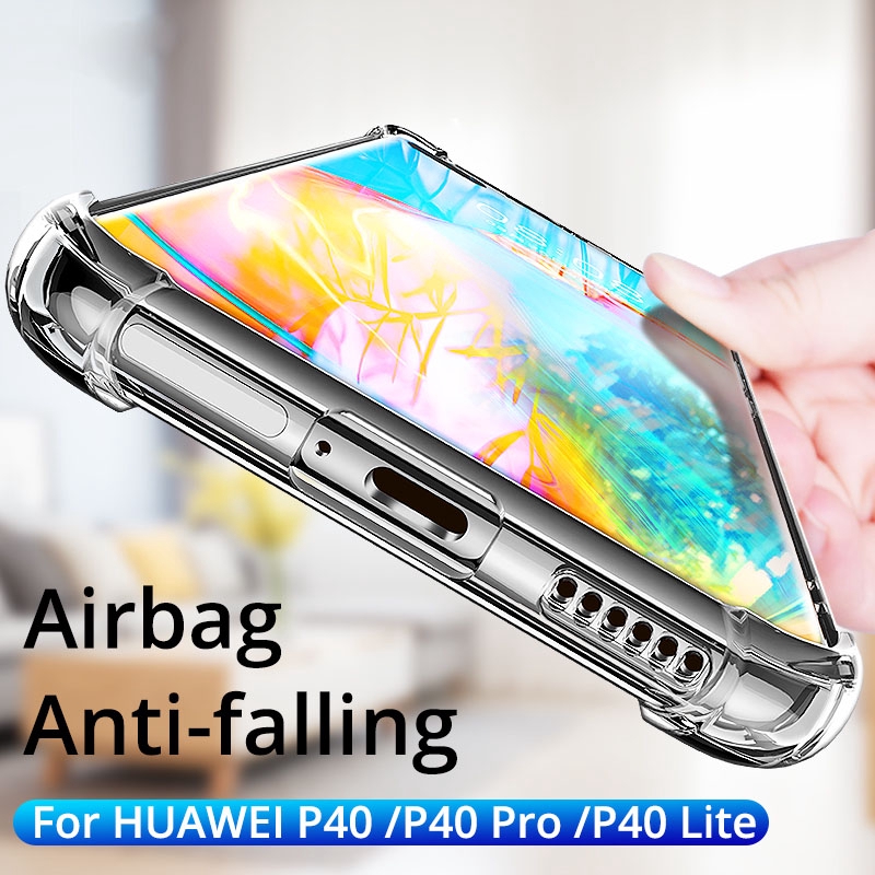 กรณี Huawei P40 Pro P40 P30 P20 Pro Lite Mate 20 30 40 Pro กรณีซิลิโคนใสถุงลมนิรภัย Anti-Shock ...
