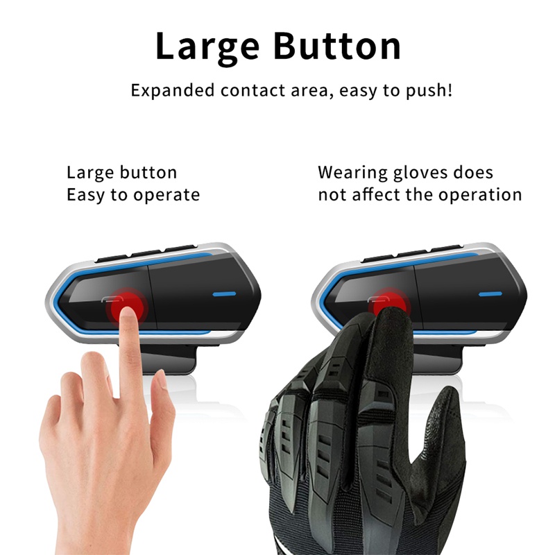 B35 Motorcycle Intercom Microphone Bluetooth 5.0 Helmet Headset ...