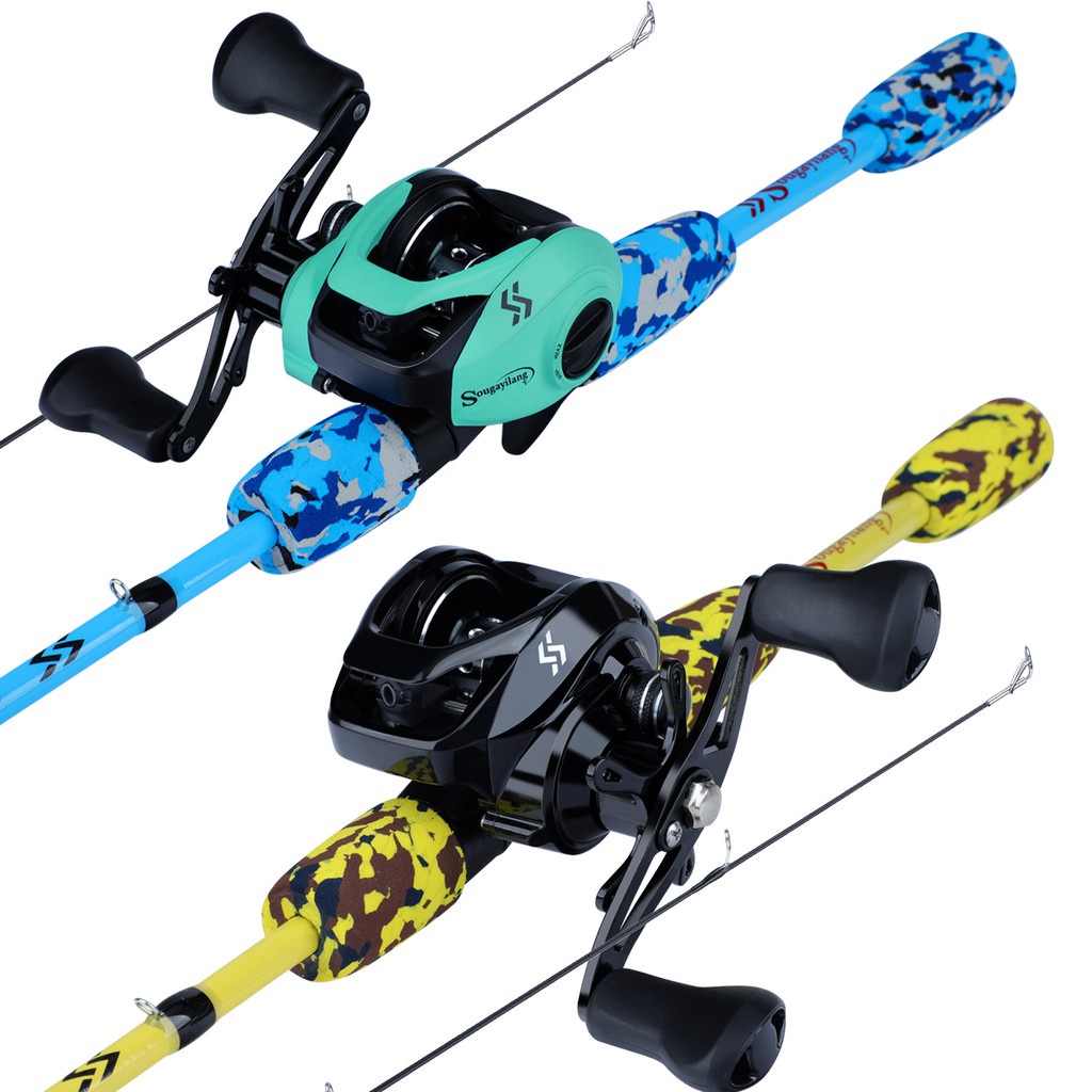Sougayilang 3 Sections Casting Fishing Rod Reel Set Travel Surf 1.7M ...