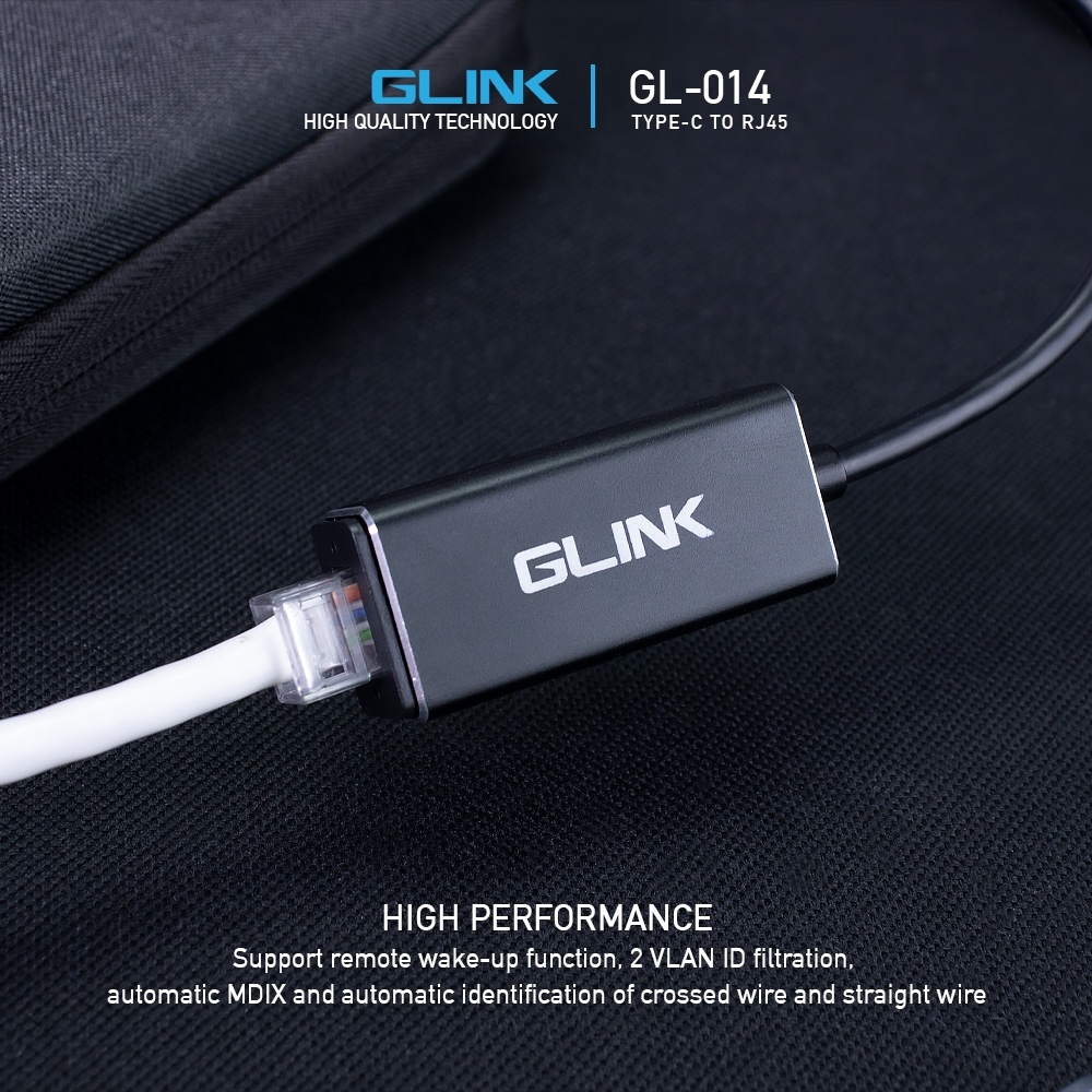 GLINK GL-014 สายแปลง Type-C TO RJ45 101001000M Gigabit LAN ของแท้ รหัสg ...