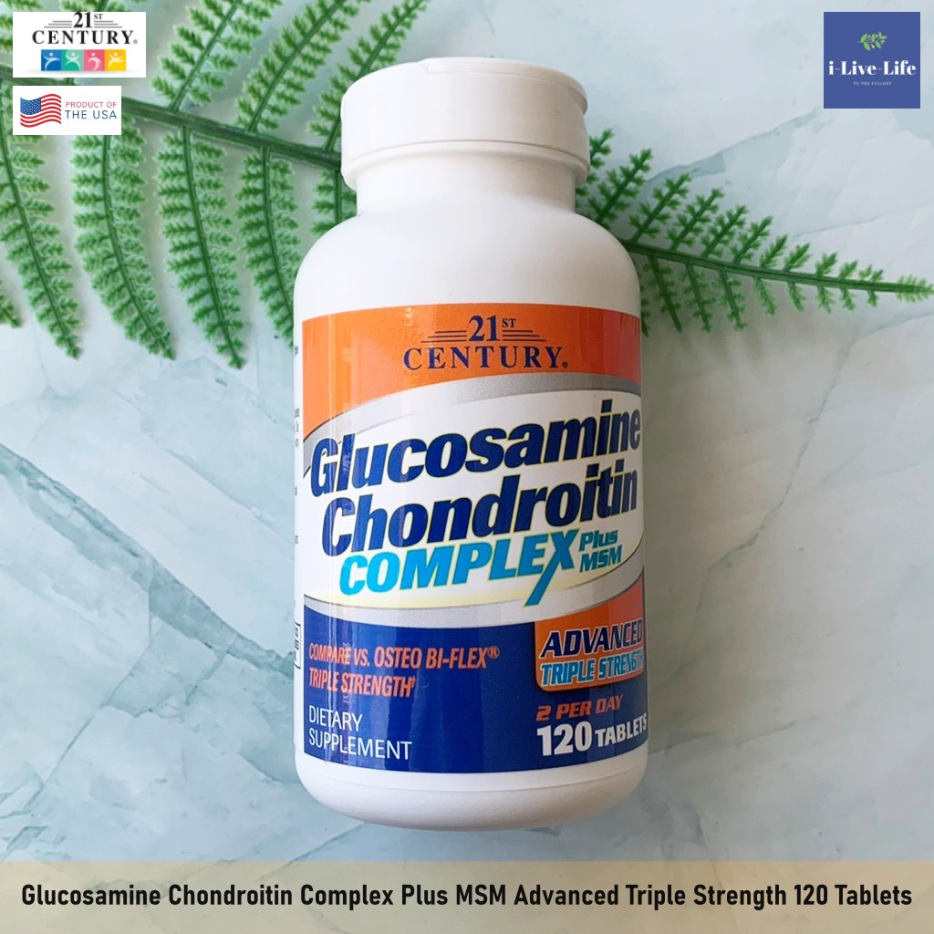 กลูโคซามิน Glucosamine Chondroitin Complex Plus MSM Advanced Triple Strength 120 Tablets - 21st ...