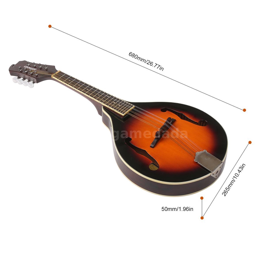 Gd Ammoon Mandolins A-Style 8-String เครื่องดนตรีแมนโดลินไม้พร้อม ...