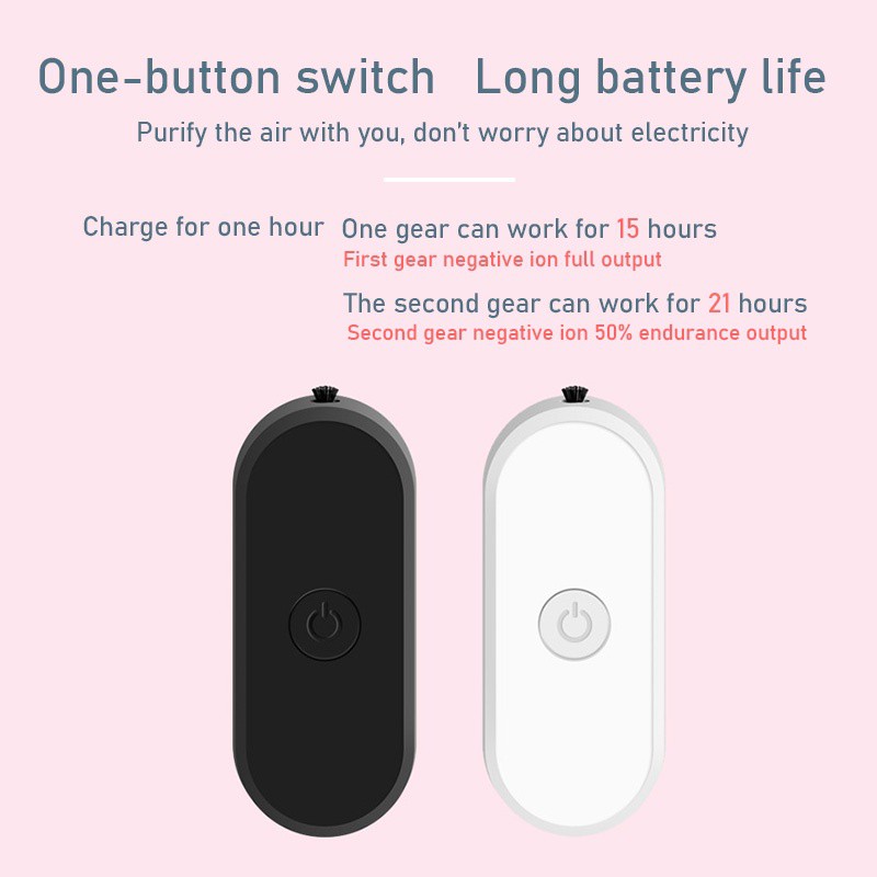 Bobbot USB เครื่องฟอกอากาศ ขนาดเล็ก สําหรับผู้ใหญ่ สามารถสวมใส่ไอออนเชิงลบแบบพกพาเครื่องฟอกอากาศ ...