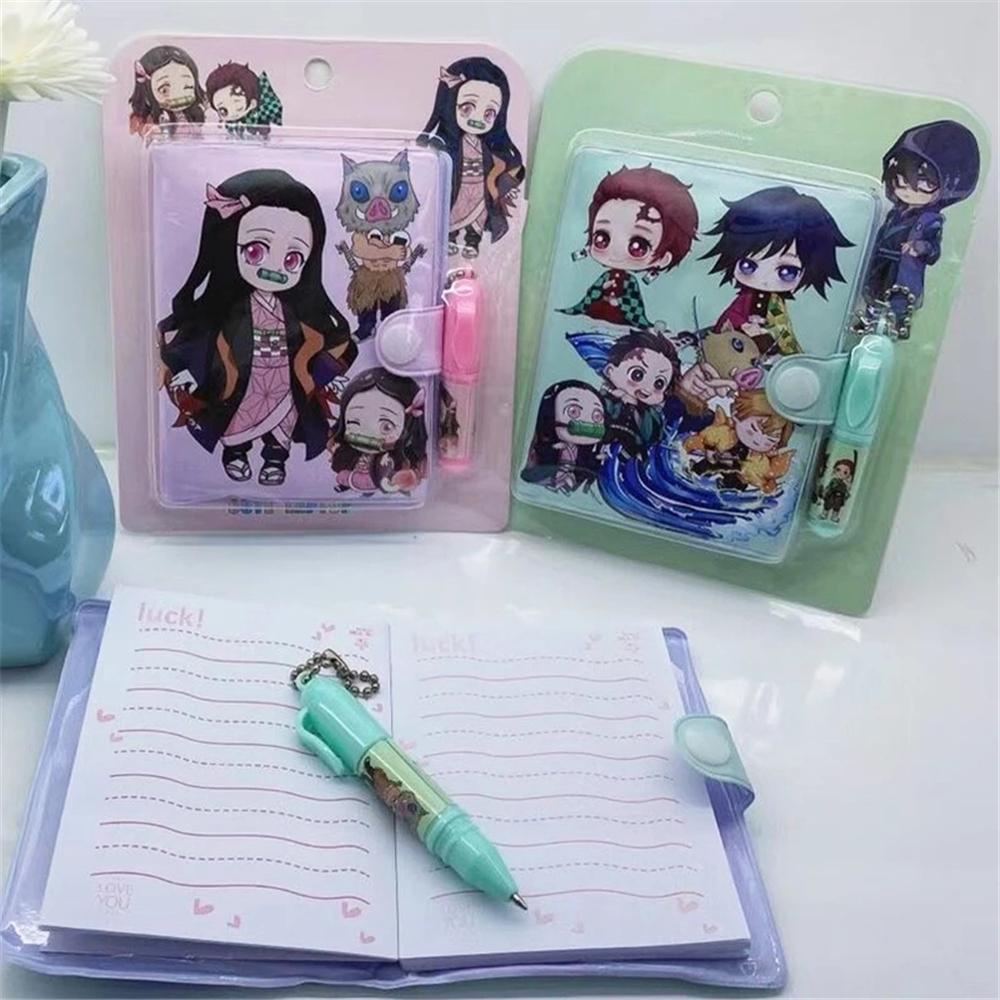 ALISOND1 Cute Demon Slayer Notebook School Kids with Pen Diary Agenda ...