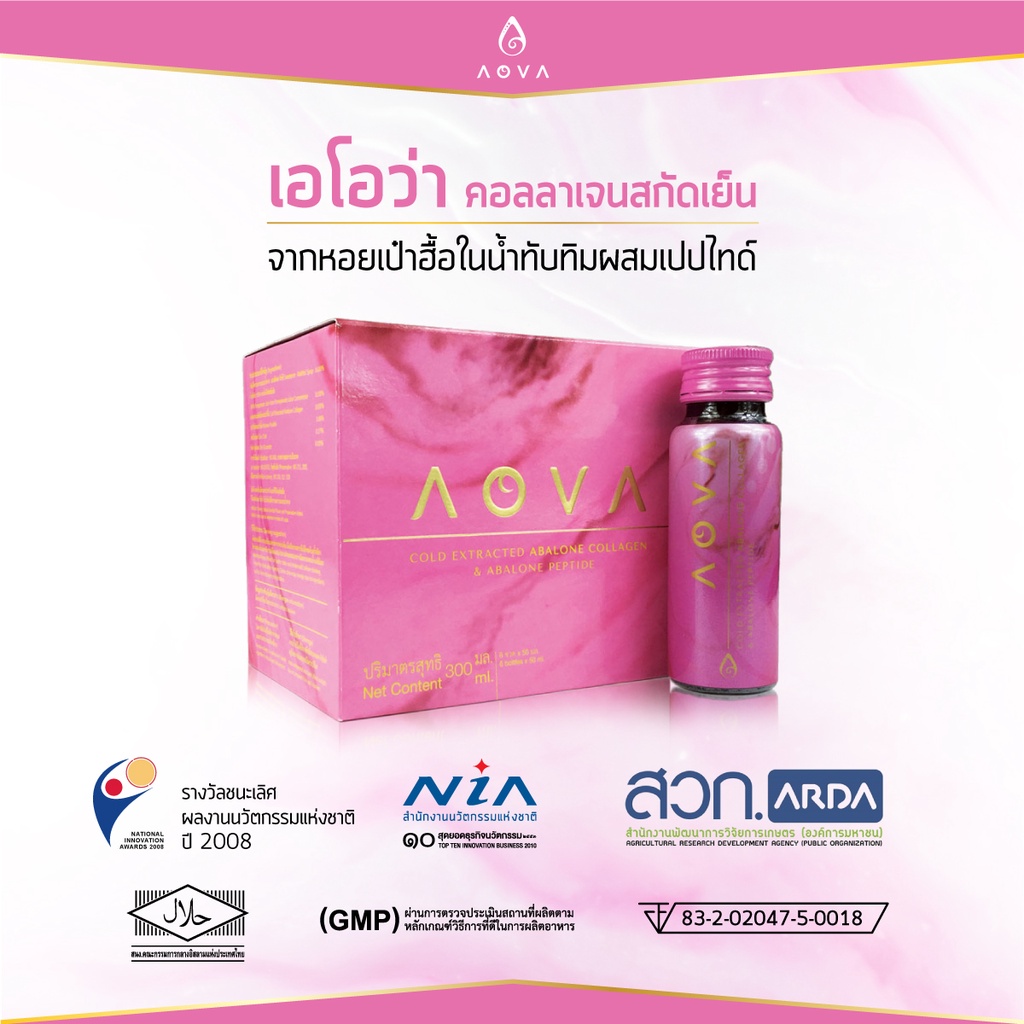 ชุด 22 กล่อง ฟรีของแถม AOVA Collagen Drinkเครื่องดื่มคอลลาเจนผสมเปปไทด์ ขนาด 50 มล. 132 ขวด ...