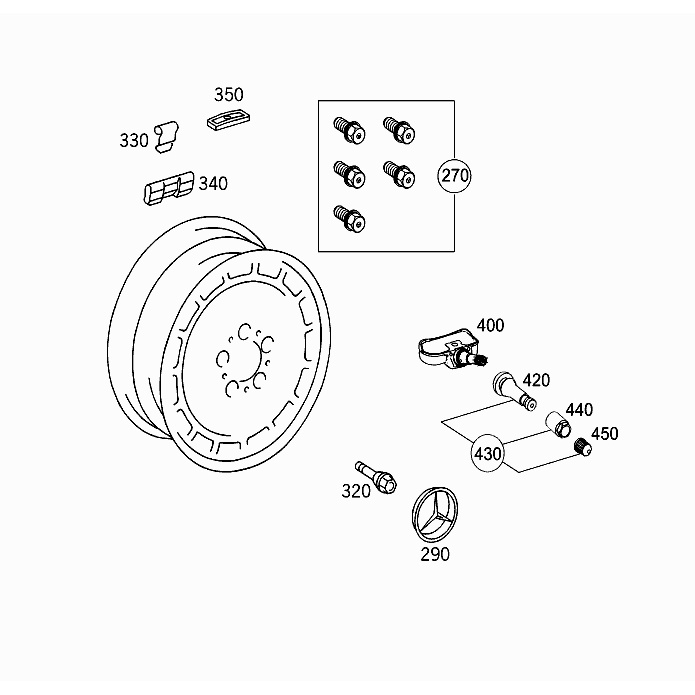 สกรูล้อ รถเบนซ์ Benz ของแท้ เบอร์ A0009904807 M12X1,5X40 mm สีบลอนด์ ...