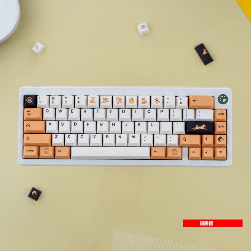 Mika Doge Theme 154-KEY Keycap Set PBT Dyesub Cherry Profile ชุดคีย์แค ...