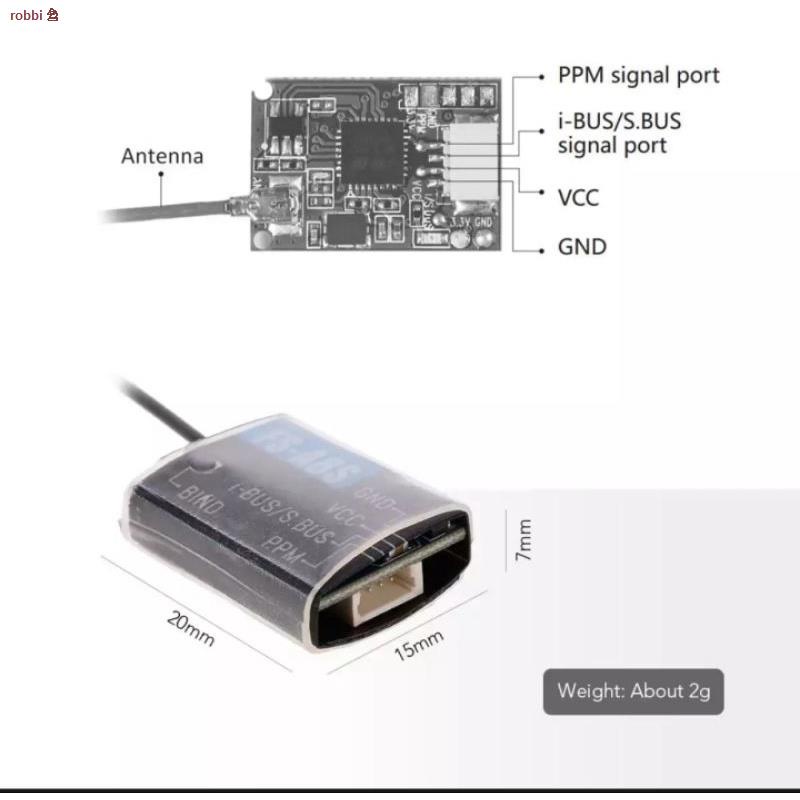 จุดประเทศไทยFlysky FS-A8S V2 8CH Mini Receiver w PPM i-BUS SBUS Output ...