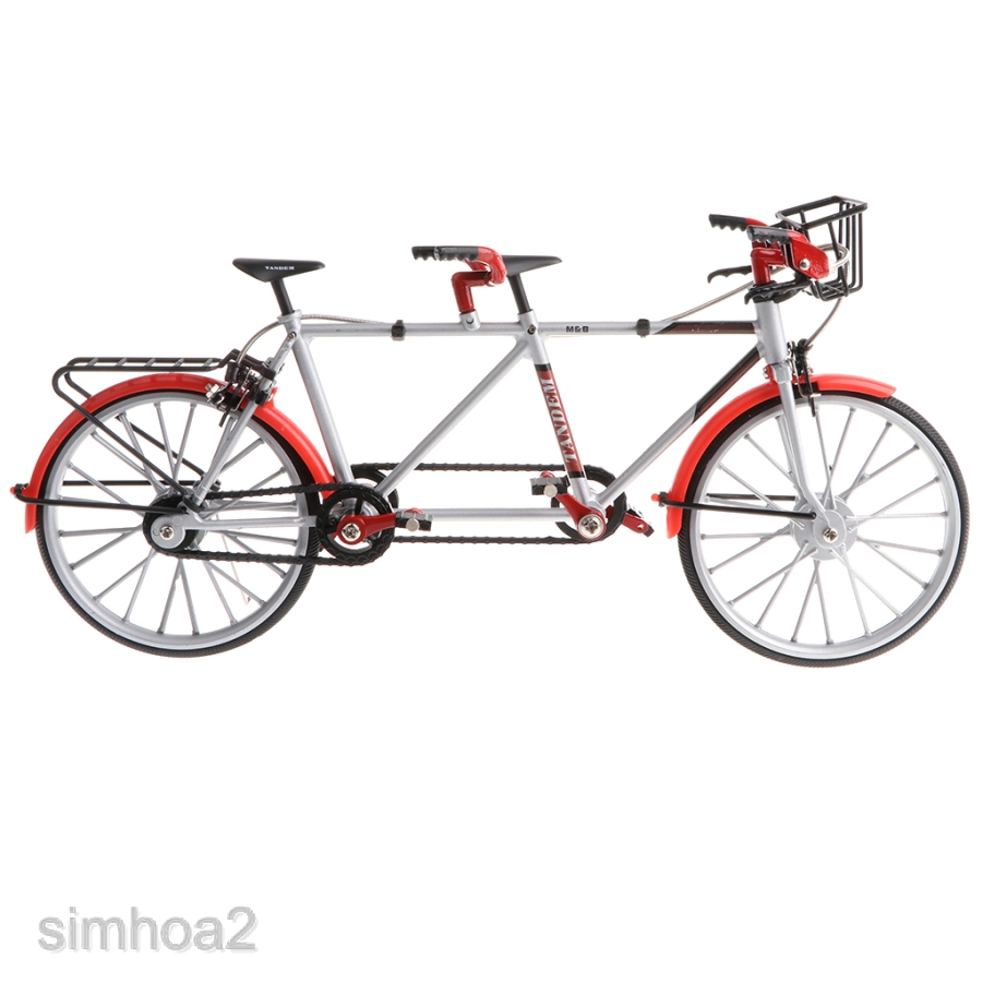 SimhoaafMY Red 110 Mini Racing Tandem Bike Diecast Model Toy Playset ...