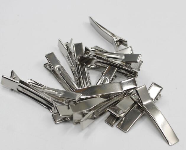 100pcs/lot 35mm 45mm 50mm Double Prong Metal Hair Alligator Clips ...