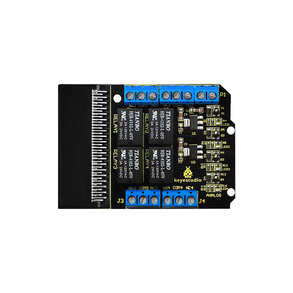 KEYESTUDIO Microbit 4 Channel Relay Module Breakout Board Relay Sheild ...