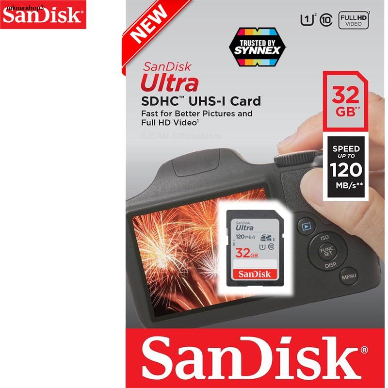 จัดส่งจากประเทศไทยSanDisk Ultra SD Card SDHC UHS-I Memory 32GB Speed ...