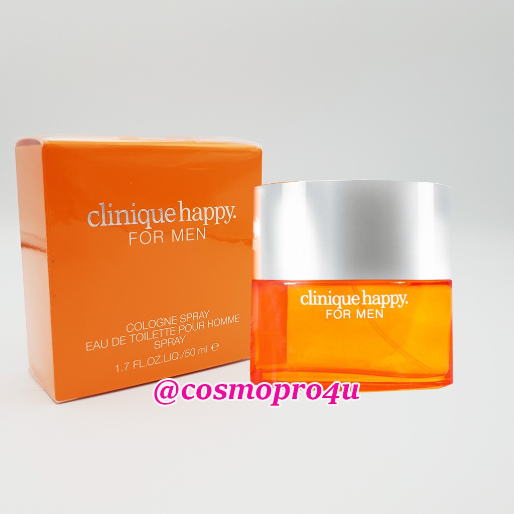 น้ำหอม CLINIQUE Happy For Men EDT 50ml กล่องสีส้ม มีซีล ฉลากไทย ผลิต 12 ...