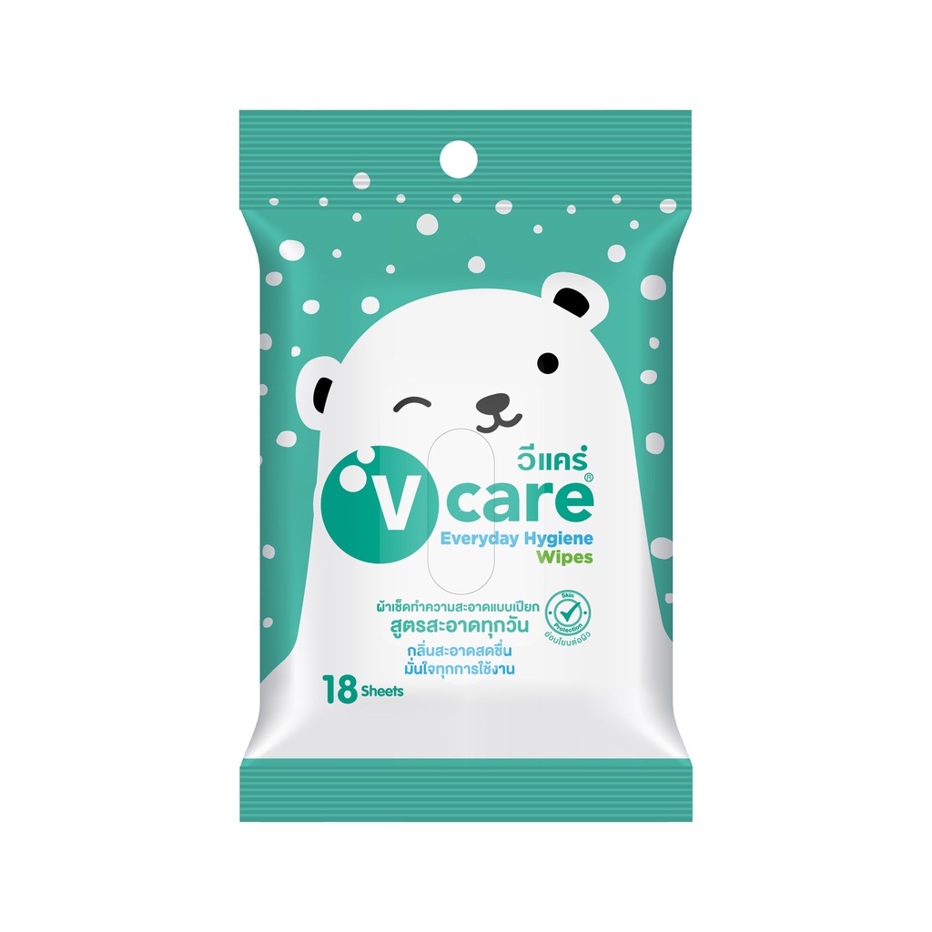 V care วีแคร์ ผ้าเช็ดทำความสะอาด สูตรสะอาดทุกวัน แอนตี้แบคทีเรีย 18 ...