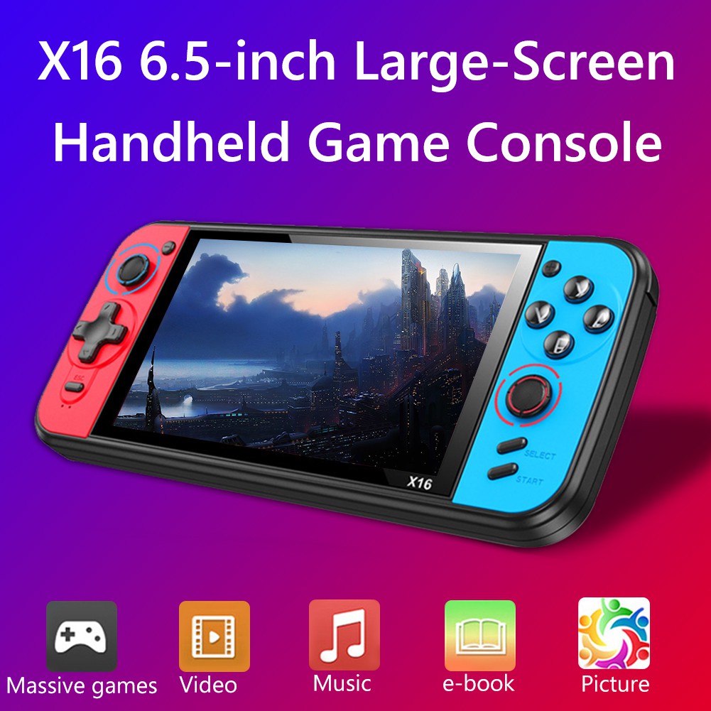 เกมคอนโซล：X16 6.5 inch Retro Video Game Console layer Handheld Gaming ...