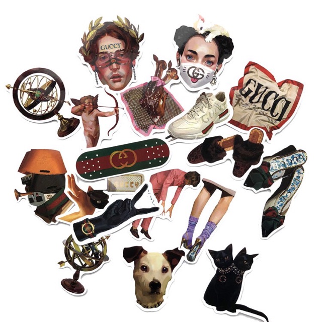 50pcs GUCCI fans Vinyl Decal Stickers bomb for laptop luggage motorbike ...