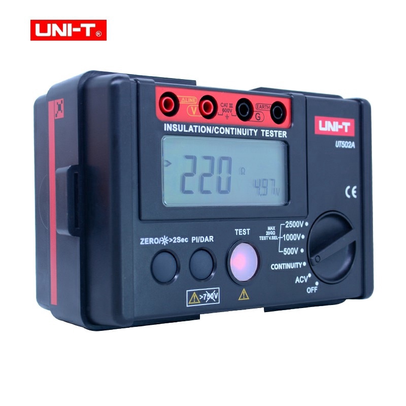 เครื่องวัดความต้านทานดิจิทัล UNI-T UT502A UT501A 0-1000V 500-2500V เมกะ ...