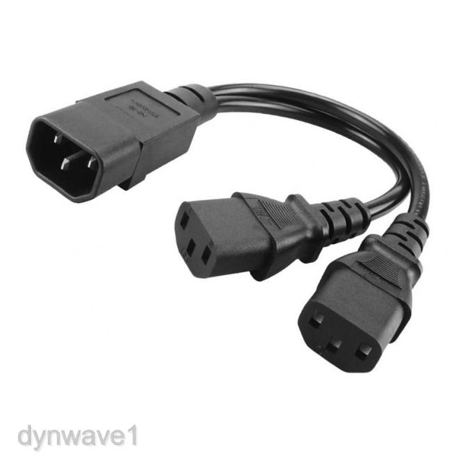DYNWAVE1 IEC320-C14 to 2C13 Y-shaped Power Cord 1-to-2 Cable Male to ...