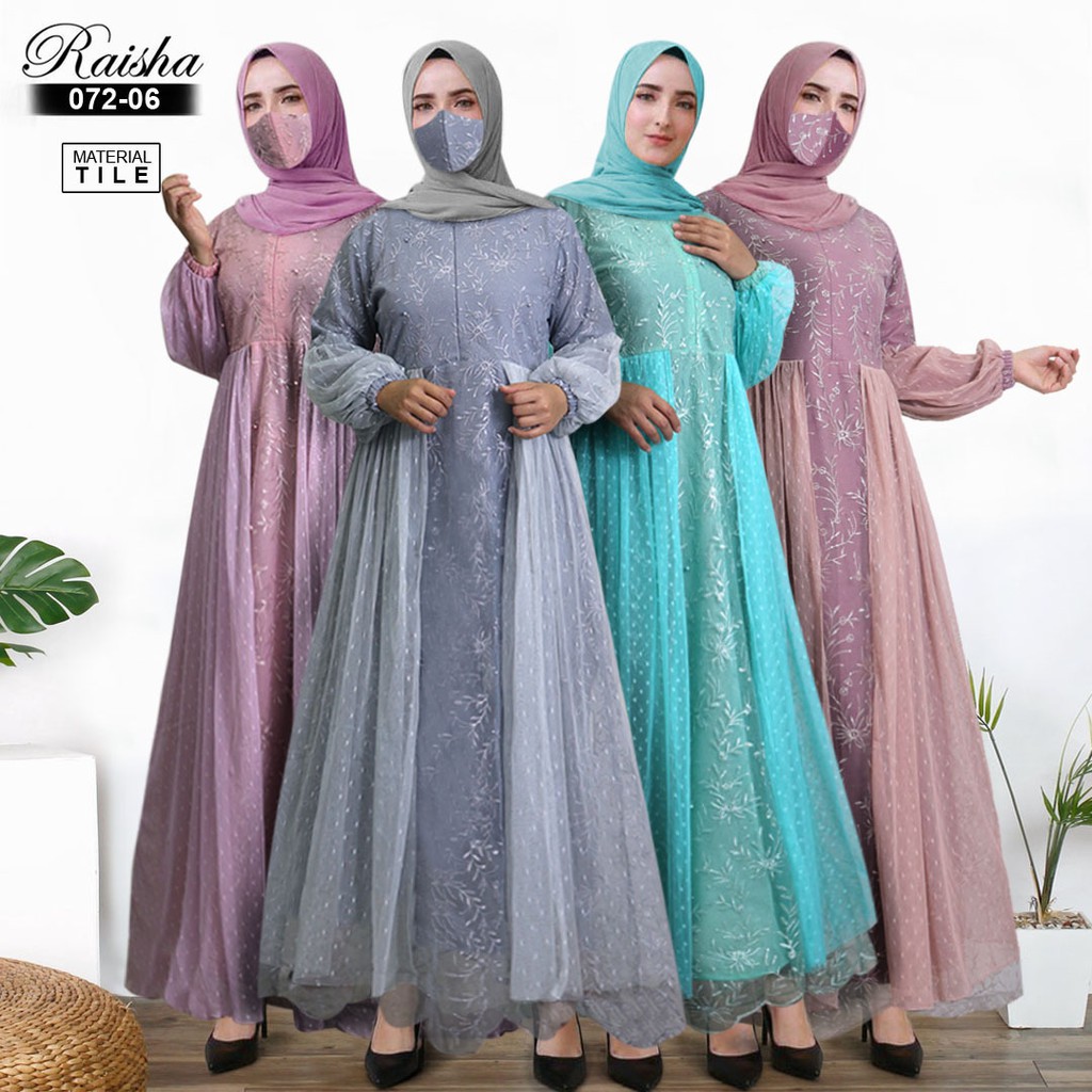 Raisha Gamis Party / Gamis Brukat กระเบื้องกระเบื้อง / วัสดุกระเบื้อง ...