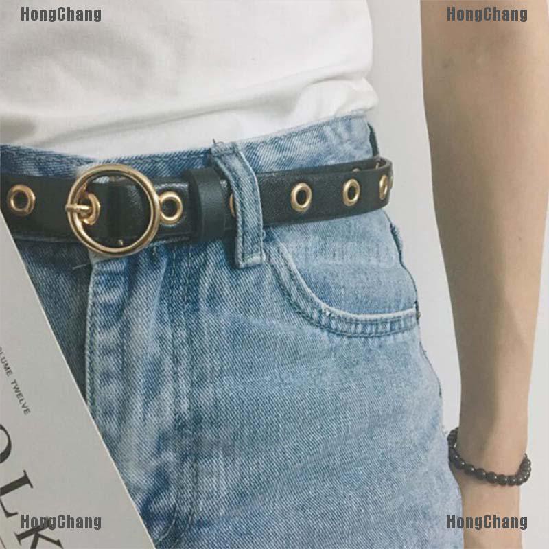 [LHGC] Fashion Women Big Hole Belts PU Leather Metal Pin Buckle Waist ...