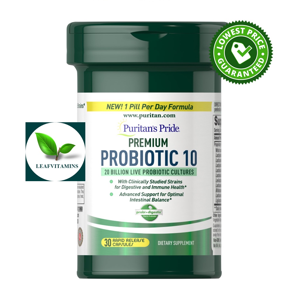 Puritan's Pride Premium Probiotic 10 - 20 billion / 30 Capsules ...