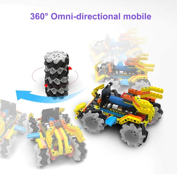 หุ่นยนต์ microbit Omnibit smart robot car with Mecanum Wheel พร้อม ...