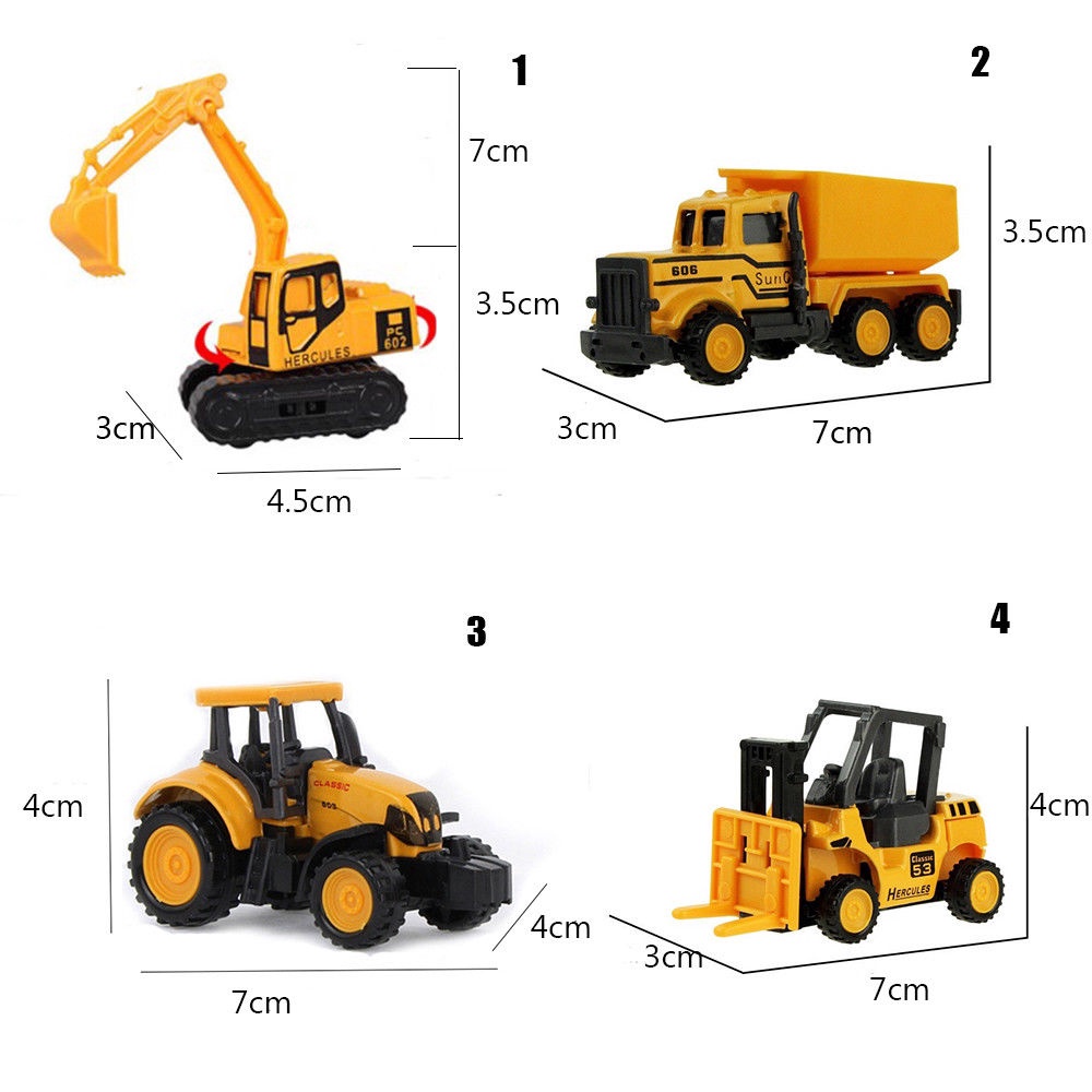 8pcs alloy construction vehicle Engineering Car Dump-car Dump Truck ...