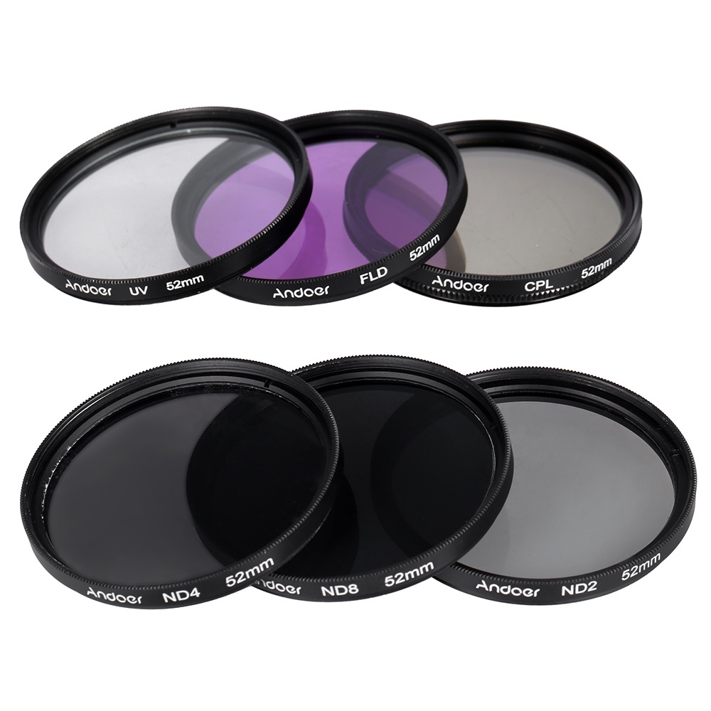 Andoer 52mm UVCPLFLDND Lens Filters Kit for Camera with Photography ...
