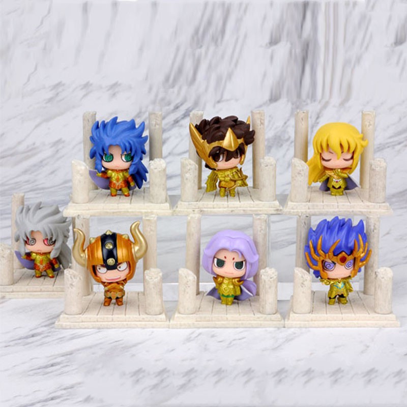 ของเล่น Saint Seiya Anime Mini PVC Action Figure with Base 7 ชิ้น ...