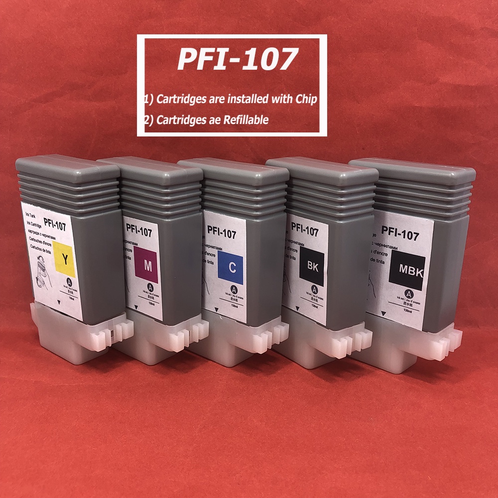 PFI-107 PFI107 Refillable Ink Cartridge With Chip For Canon iPF670 ...