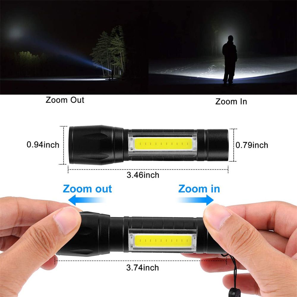 LAKAMIER Waterproof Torch Lamp LED Lighting USB Rechargeable Mini Glare ...