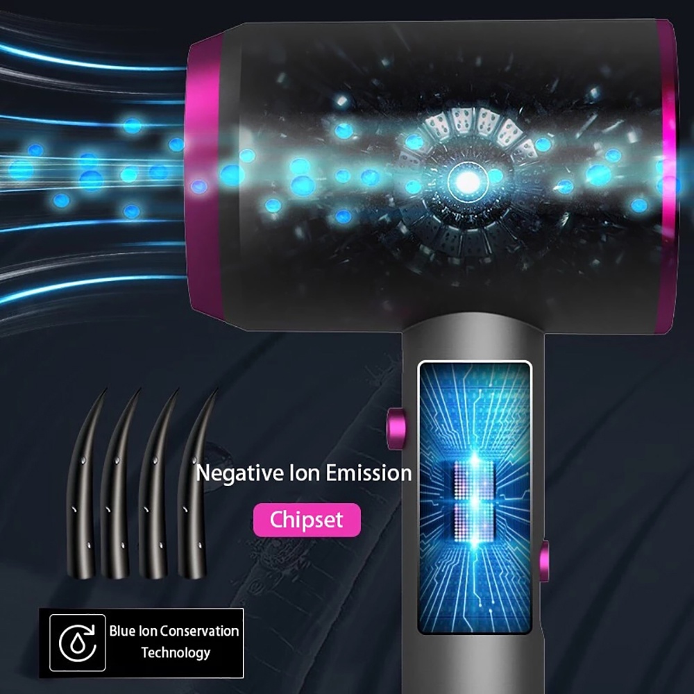 Hair Dryer Hot And Cold Wind Powerful Blue Ray Negative Ion Blow