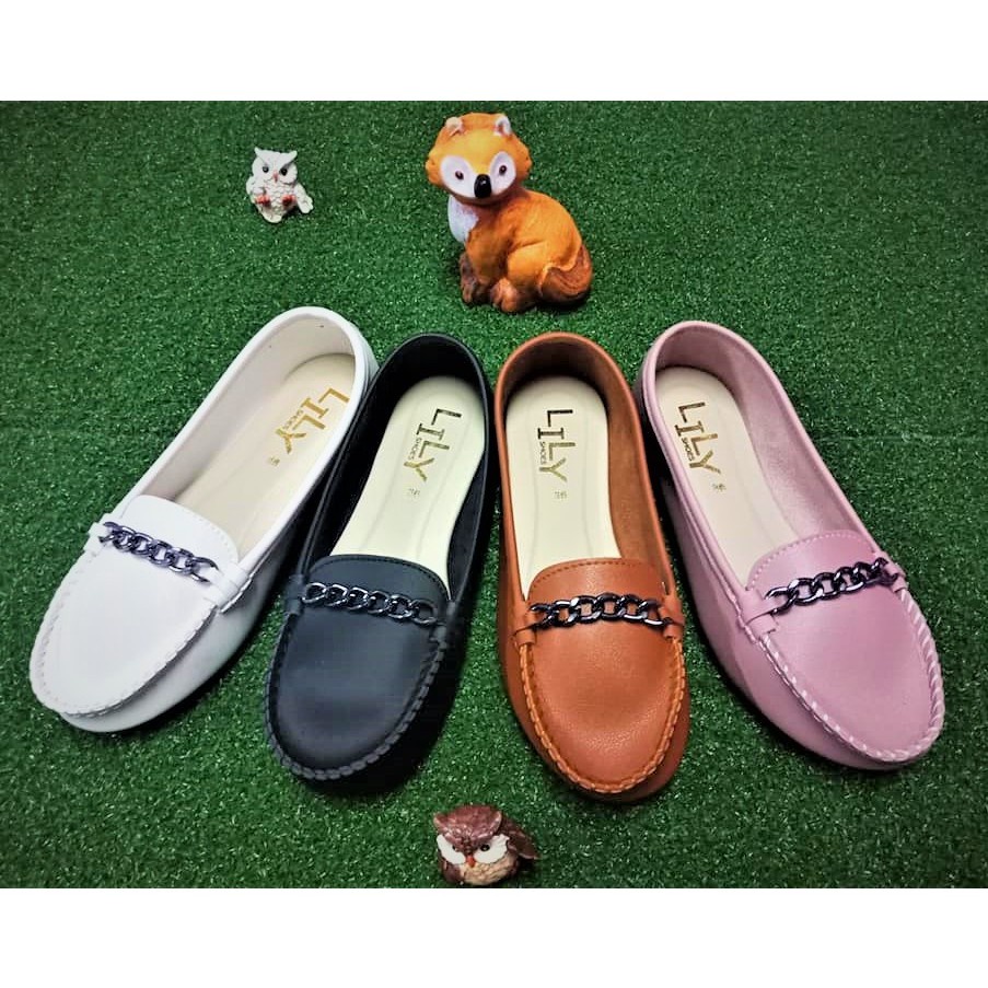 Size 34-45 รองเท้าคัทชู โซ่ หนังนิ่ม Lily Shoes - wbpn57ewb5 - ThaiPick