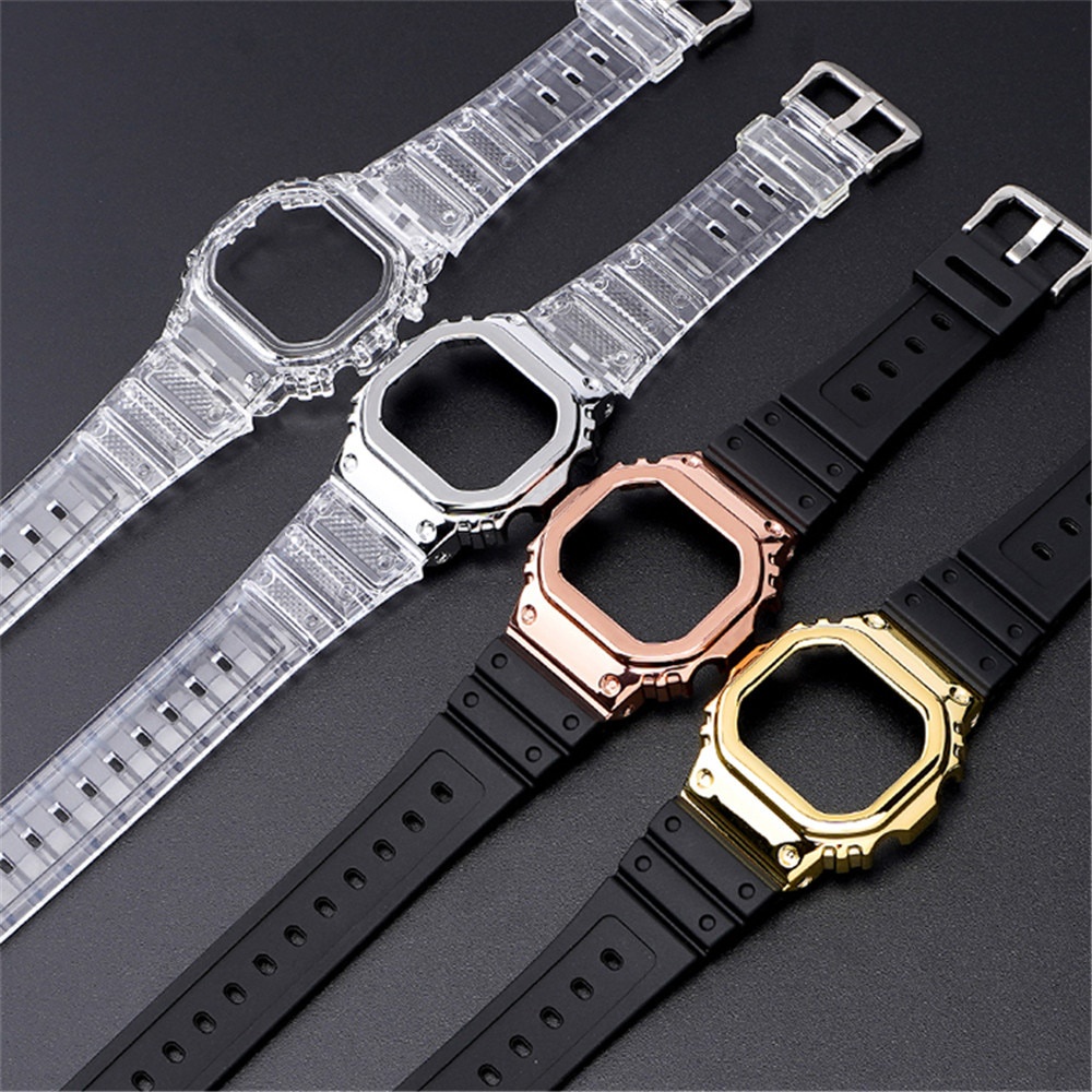 สายนาฬิกาข้อมือเรซิ่น ขนาดเล็ก พร้อมหัวเข็มขัด สําหรับ Casio G-Shock ...
