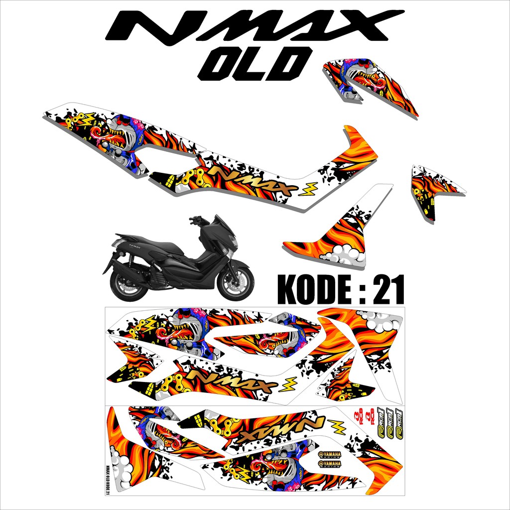 สติ๊กเกอร์ NMAX OLD - OLD Yamaha NMAX สําหรับตกแต่ง CH-21 ...