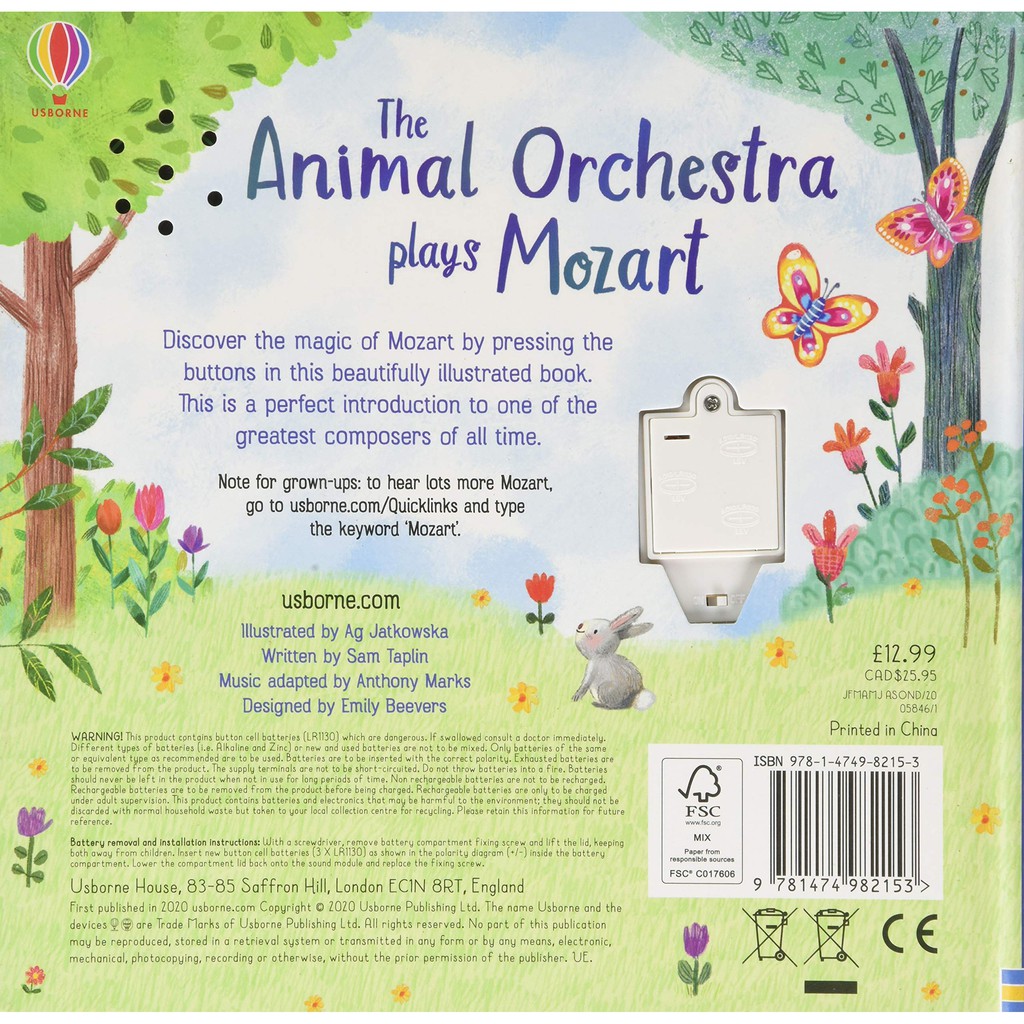 หนังสือนิทานภาษาอังกฤษ Animal Orchestra Plays Mozart (Sound Books ...