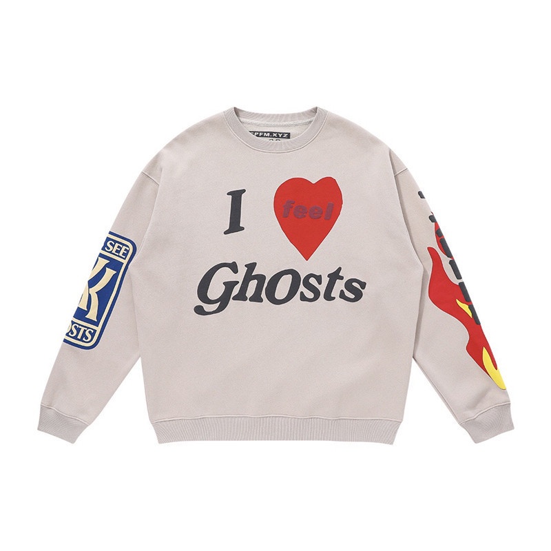 Kanye WEST Kids See Ghosts CPFM จดหมายรักเปลวไฟ Foaming Graffiti เสื้อแขนยาว - 8cekwz61u2 - ThaiPick