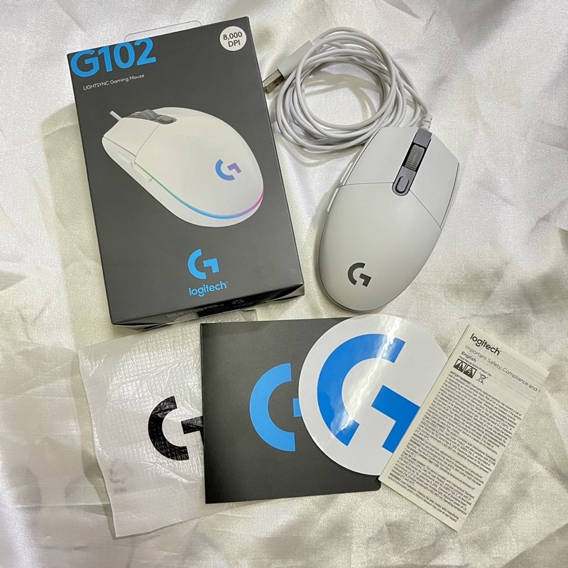 MOUSE (เมาส์) LOGITECH รุ่น G102 LIGHTSYNC GAMING (WHITE) Used like new ...