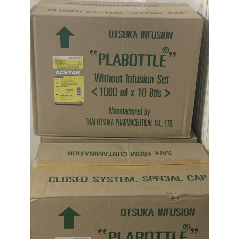 น้ำเกลือ ACETAR 1000 ml 1 ลัง มี 10ขวด ไม่รวมเข็ม สั่งไม่เกิน2 ลัง ...
