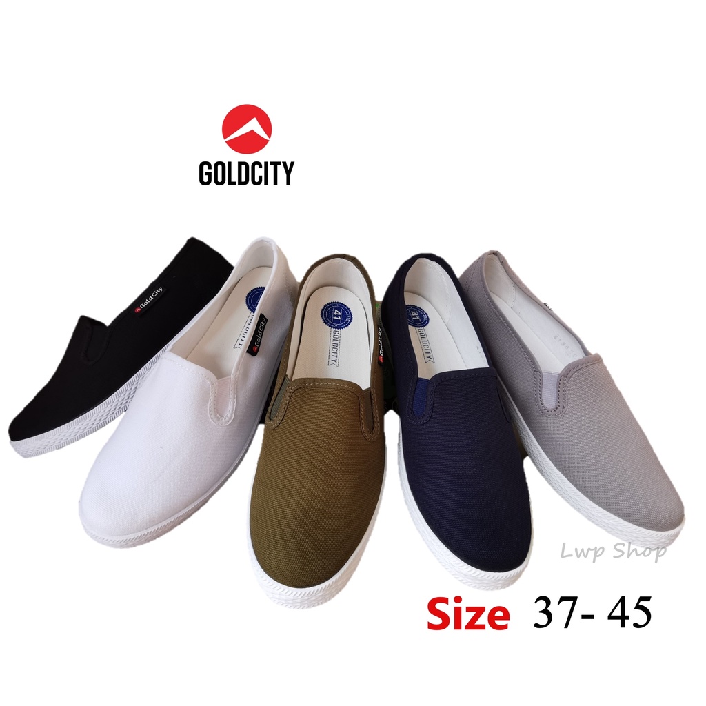 7.7 ลดอีก 15 ใส่ MS50JUL GoldCity-NS007มี 5 สีSize37-45ผ้าใบแบบสวมสลิปออน - lovelywalee - ThaiPick