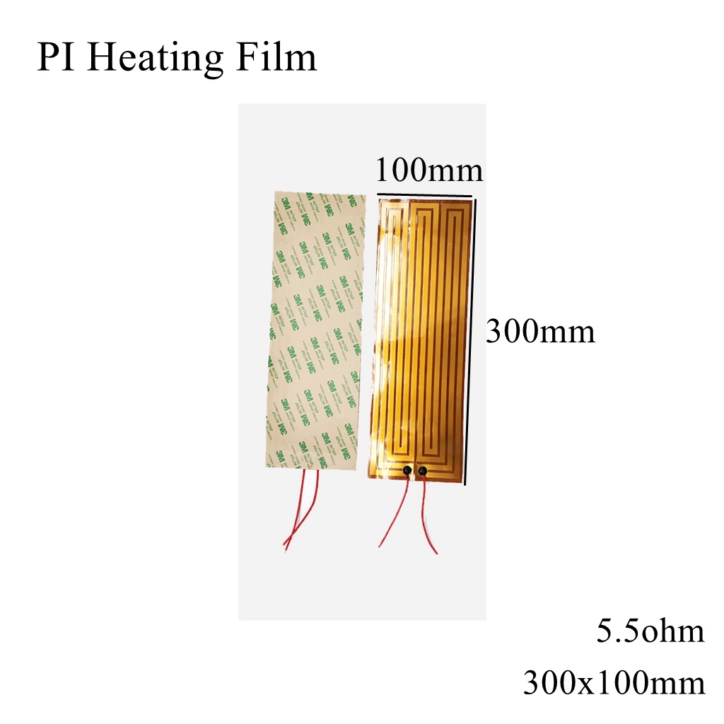 300x100mm 5V 12V 24V 110V 220V PI Heating Film Polyimide Adhesive ...